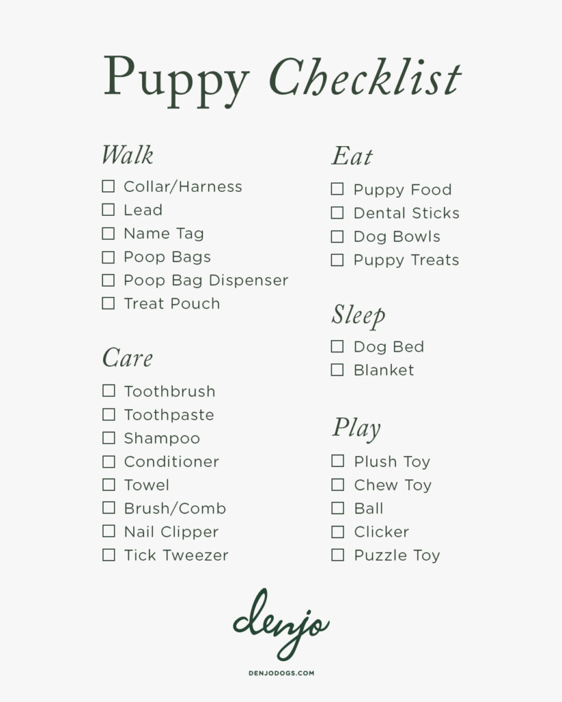 New Puppy Checklist – The Supplies You'll Need for Your New Pup - Denjo ...